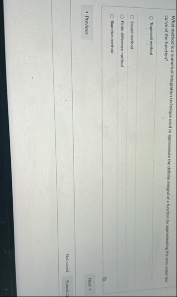 Solved What method is a numerical integration technique used | Chegg.com