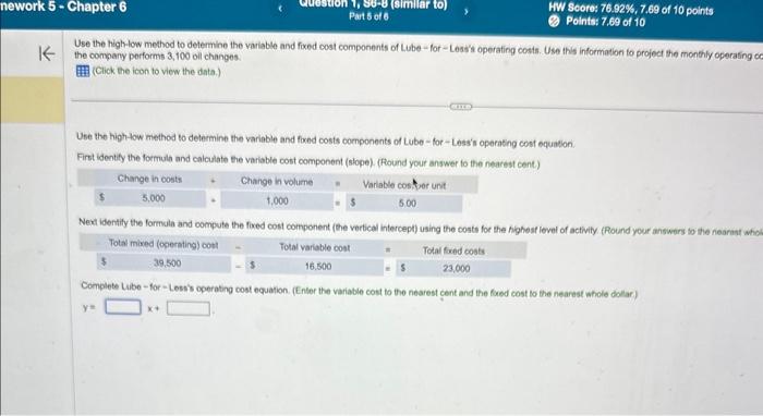 Solved Use the hightow method to determine the variable and | Chegg.com