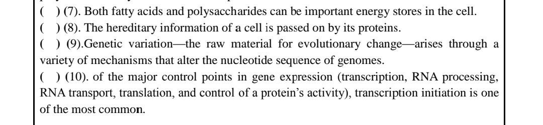 Solved ( ) (7). Both fatty acids and polysaccharides can be | Chegg.com