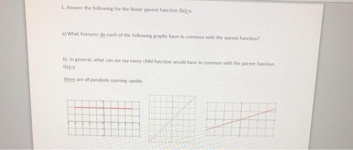 Solved 1. Answer the following for the linear parent | Chegg.com