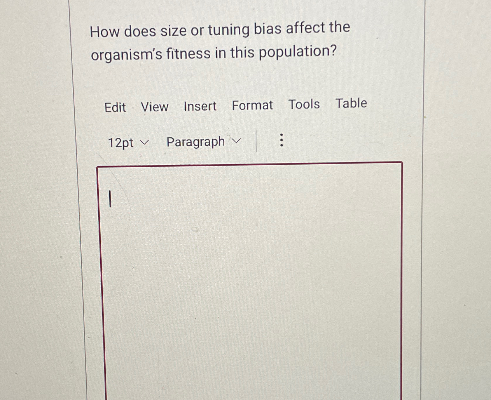 Solved How does size or tuning bias affect the organism's | Chegg.com