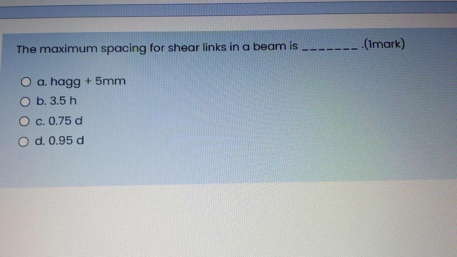 Solved The maximum spacing for shear links in a beam is | Chegg.com