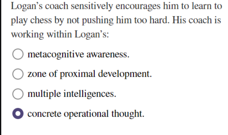 Solved Logan's coach sensitively encourages him to learn | Chegg.com