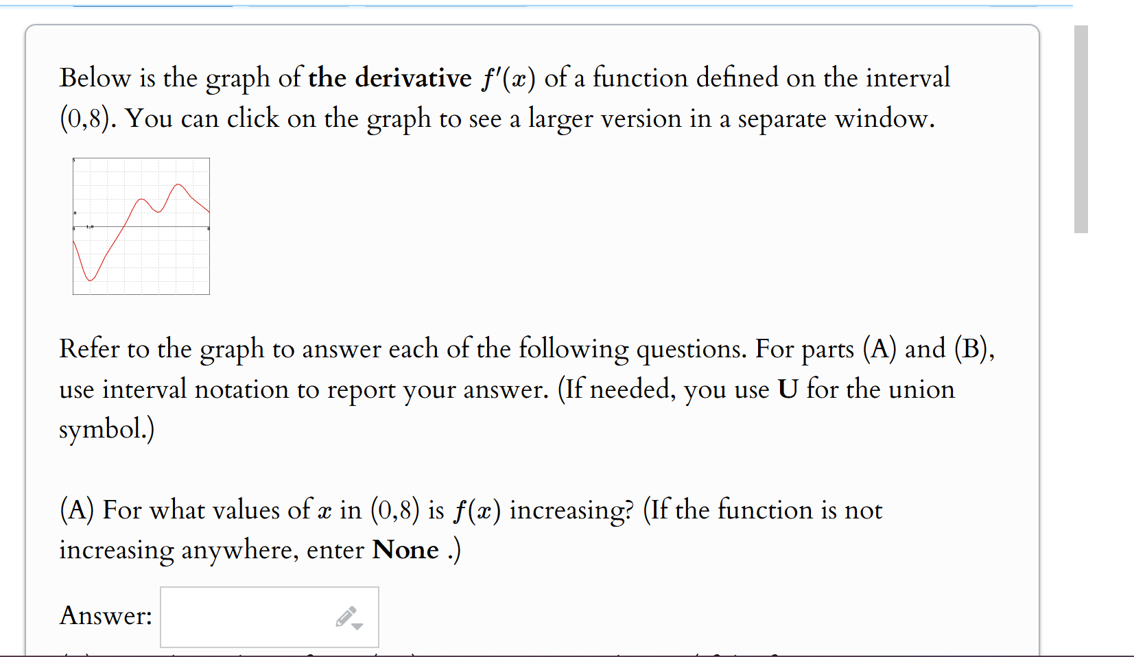 Solved Below is the graph of the derivative \( | Chegg.com