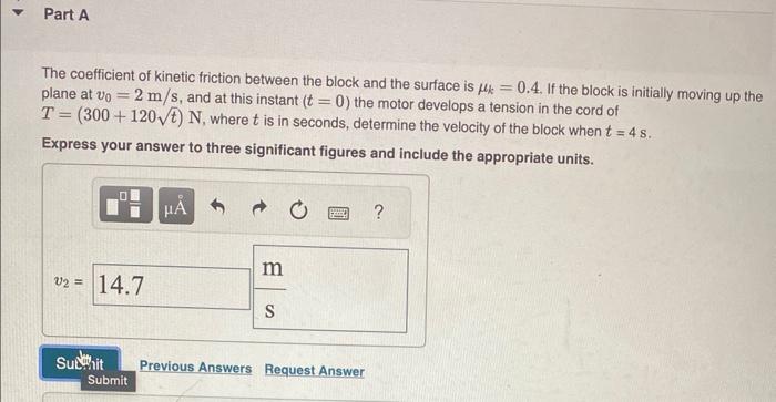 Solved The 52 kg block is hoisted up the incline using the | Chegg.com