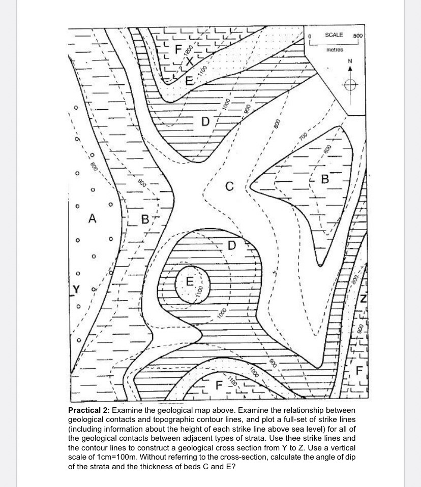 Solved Calculate the vertical thickness of beds C and E | Chegg.com