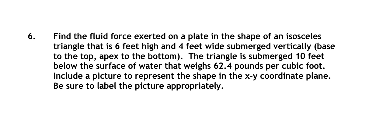 Solved Find the fluid force exerted on a plate in the shape | Chegg.com
