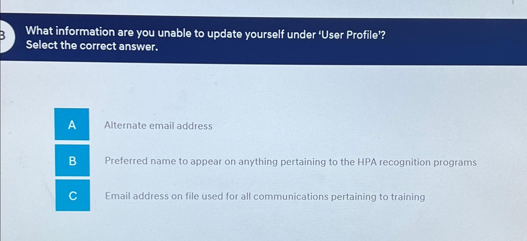 Solved What information are you unable to update yourself | Chegg.com