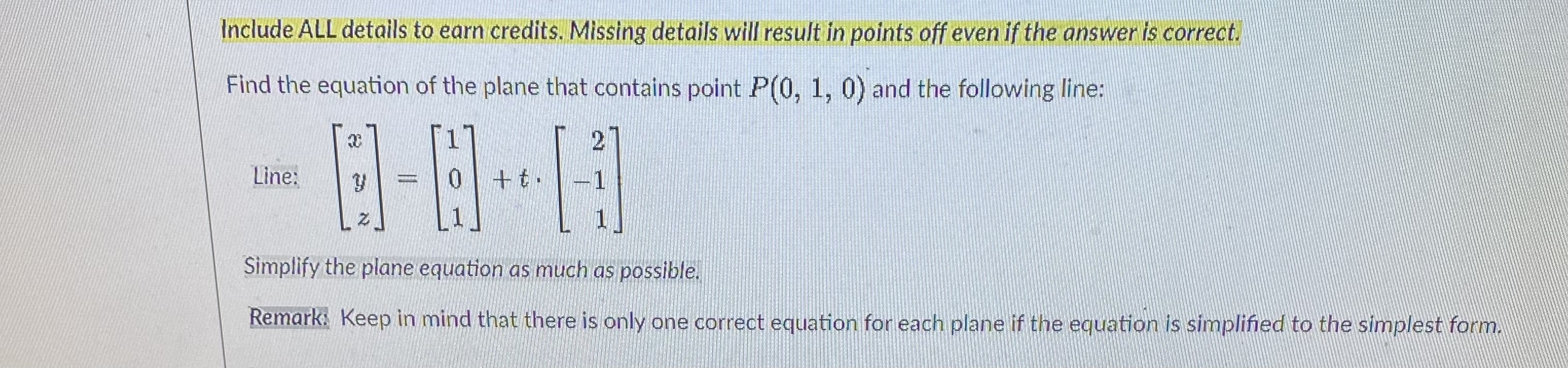 Solved Include ALL details to earn credits. Missing details | Chegg.com