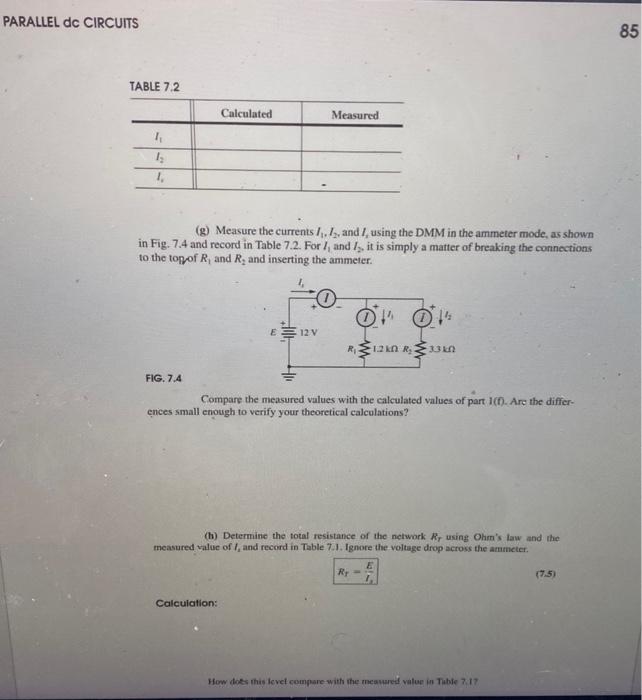 Parallel dc Circuits OBJECTIVES 1. Measure the | Chegg.com