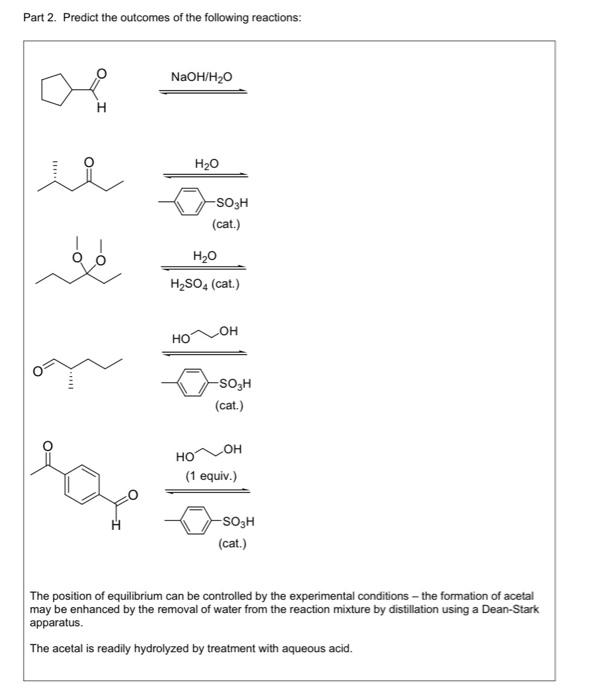 Solved Part 2. Predict the outcomes of the following | Chegg.com