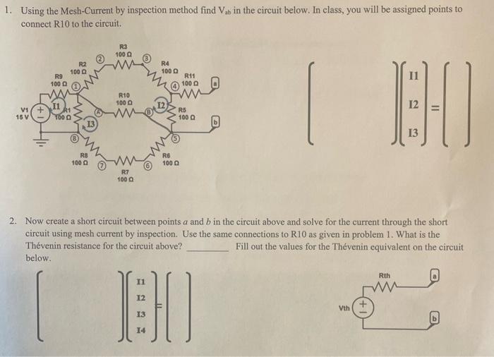 Solved Using the Mesh-Current by inspection method find Vab | Chegg.com