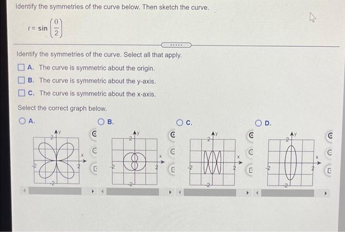 Solved Identify the symmetries of the curve below. Then | Chegg.com