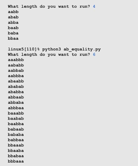 Solved Problem 3 - AB Equality Create a recursive function | Chegg.com