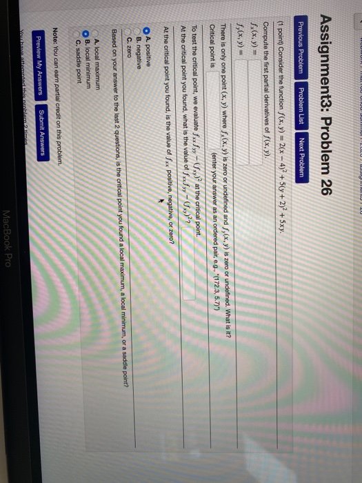 Solved Assignment3 Problem 26 Previous Problem Problem List