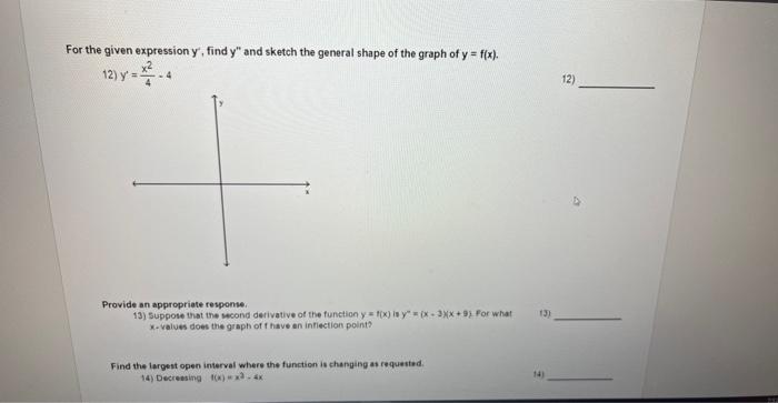 Solved For the given expression y′, find y′′ and sketch the | Chegg.com