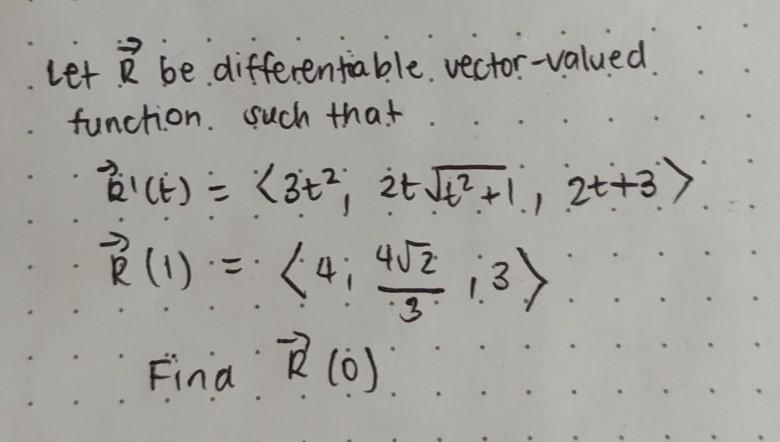 Solved Let Ř be differentiable, vector-valued function. Such | Chegg.com