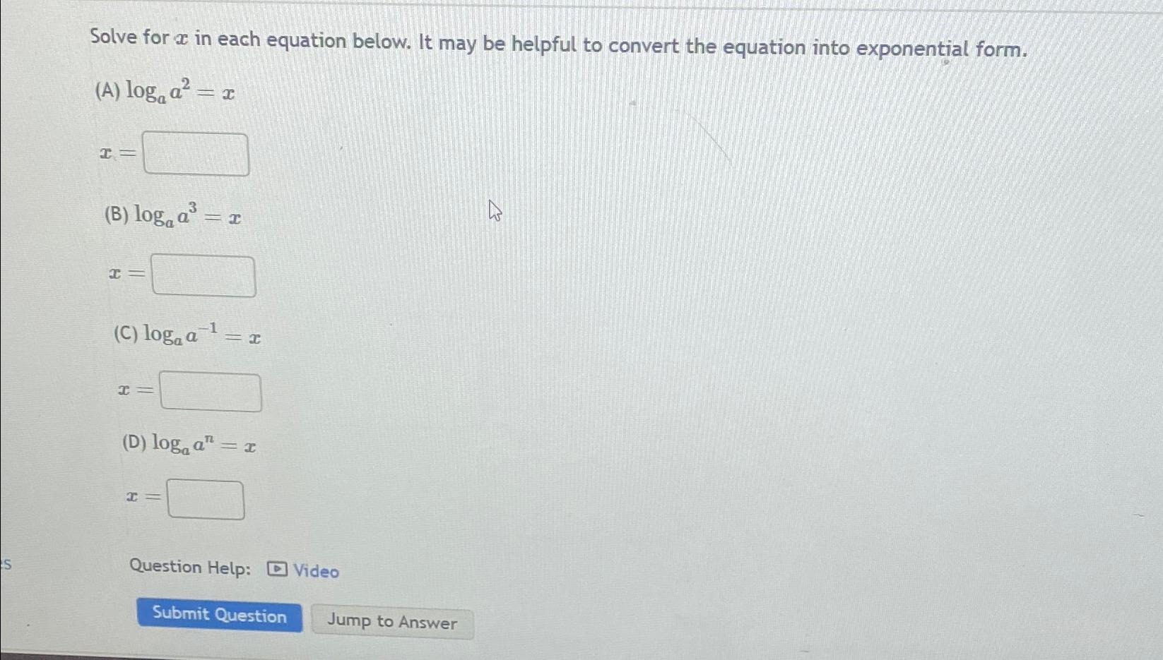 Solved Solve for x in each equation below. It may be helpful | Chegg.com