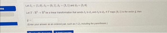 Solved Let e1=(1,0),e2=(0,1),x1=(3,1) and x2=(5,6); Let | Chegg.com