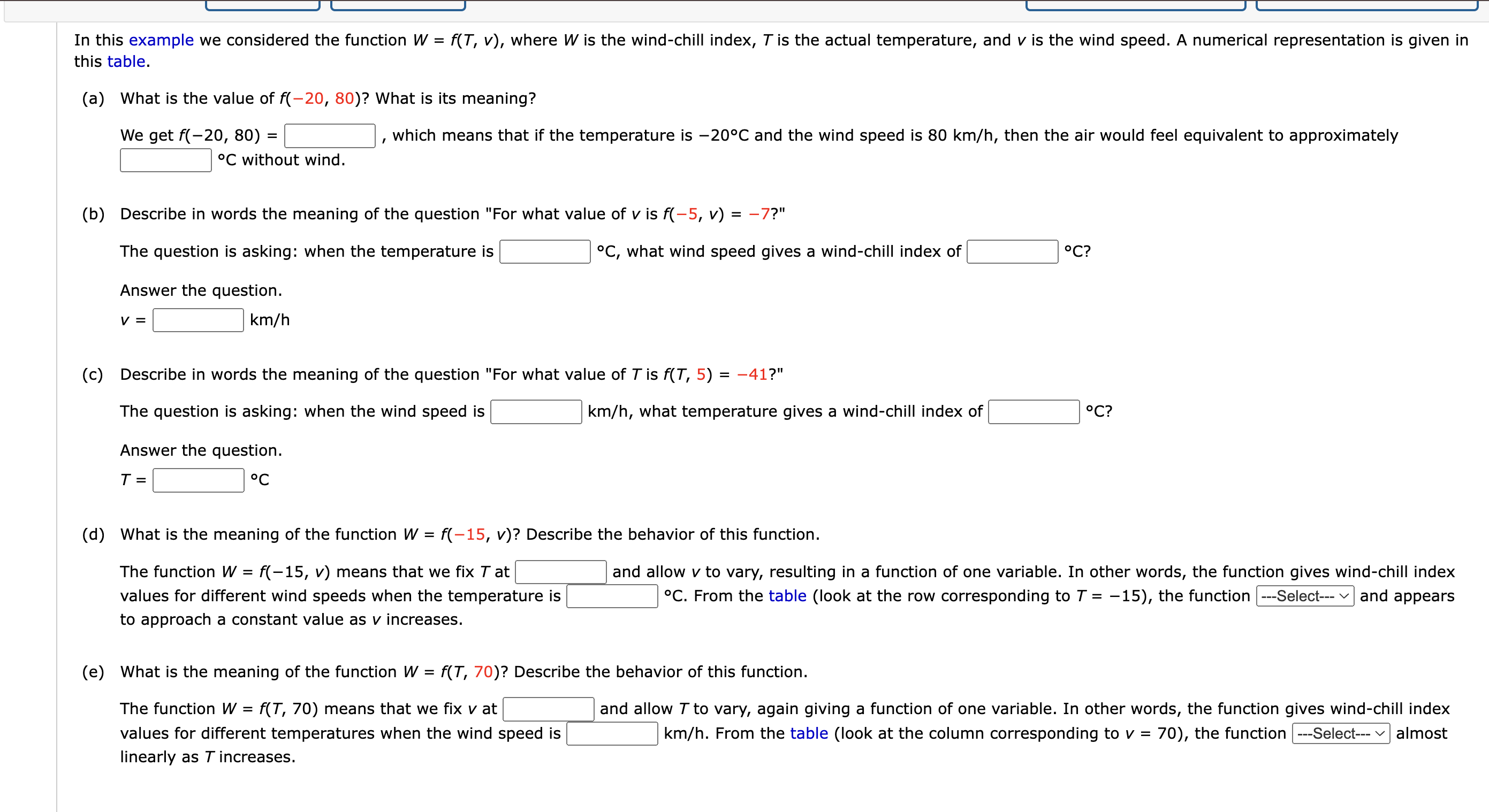 Solved In this example we considered the function W=f(T,v), | Chegg.com