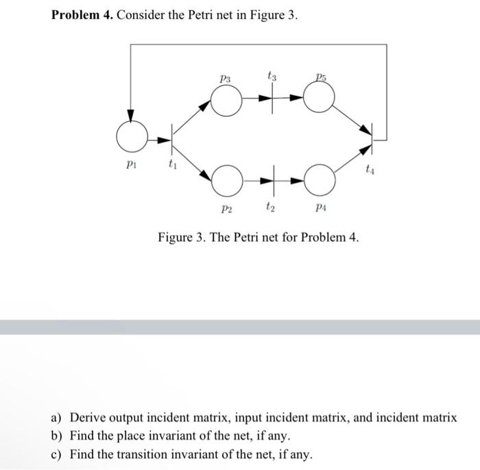 Solved Problem 4. Consider the Petri net in Figure 3. Figure | Chegg.com