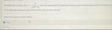Solved Consider the function f(x)=2x2-42 ﻿over the interval | Chegg.com