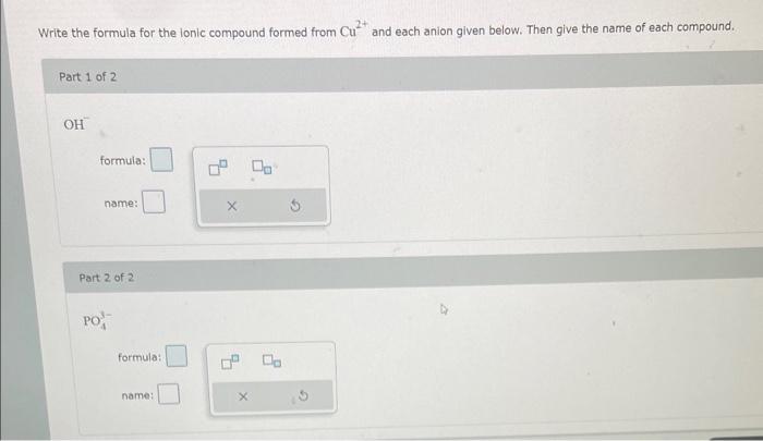 Solved Write the formula for the lonic compound formed from | Chegg.com