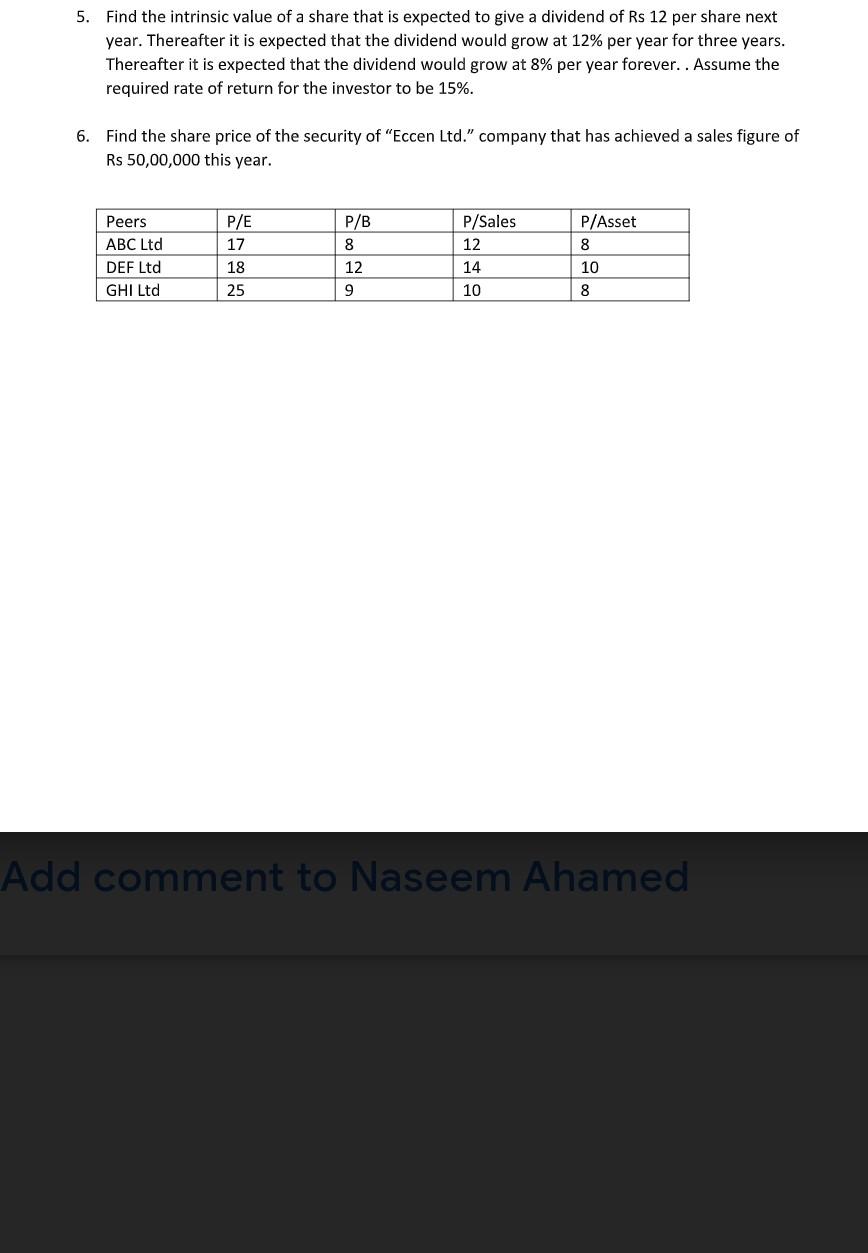 Solved solve for 5th one atleast. And for 6th question | Chegg.com