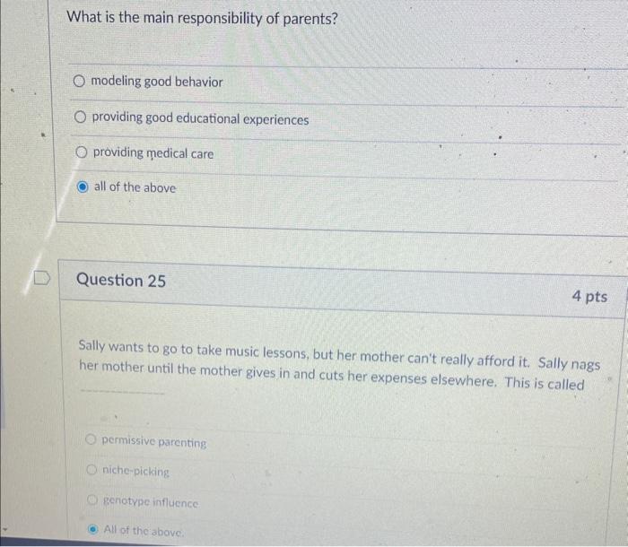 Solved What is the main responsibility of parents? modeling | Chegg.com