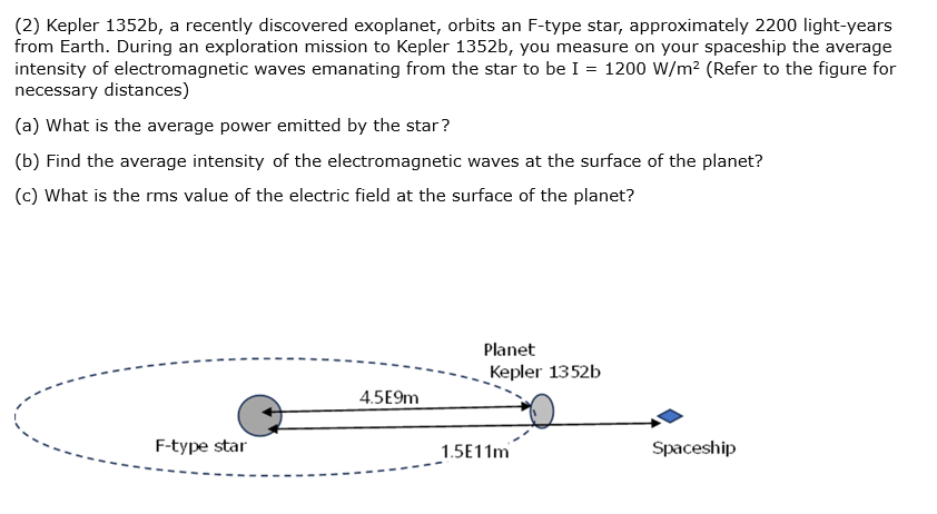 Solved (2) ﻿Kepler 1352b, ﻿a recently discovered exoplanet, | Chegg.com