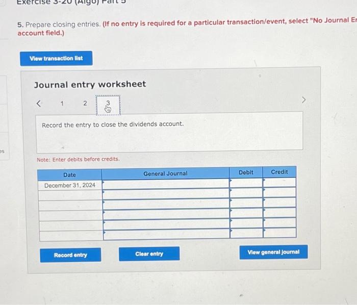 Solved Required information Exercise 3-20 (Algo) Record | Chegg.com