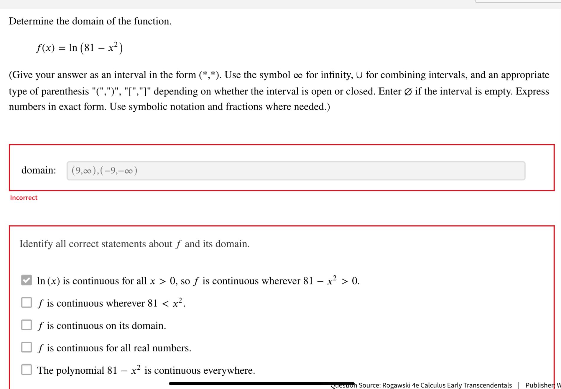 Solved Determine the domain of the | Chegg.com