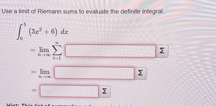 Solved Use a limit of Riemann sums to evaluate the definite | Chegg.com