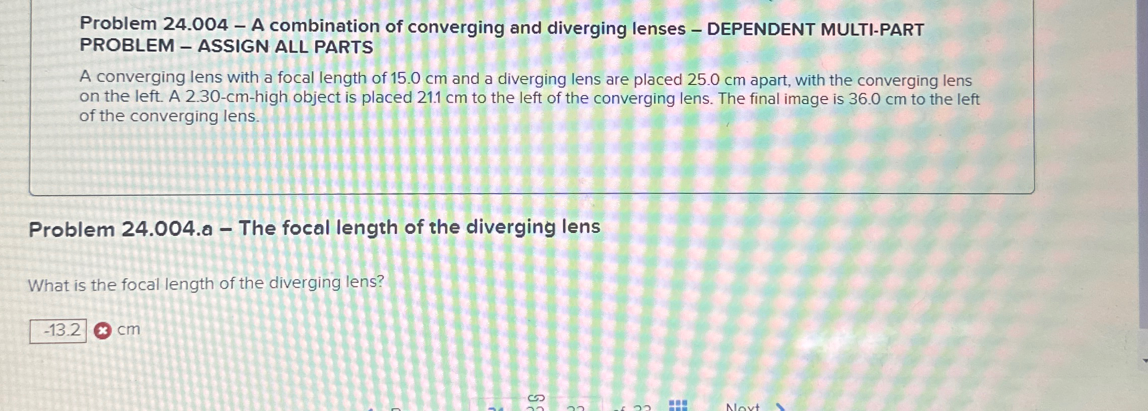 Solved Problem 24.004 - ﻿A combination of converging and | Chegg.com