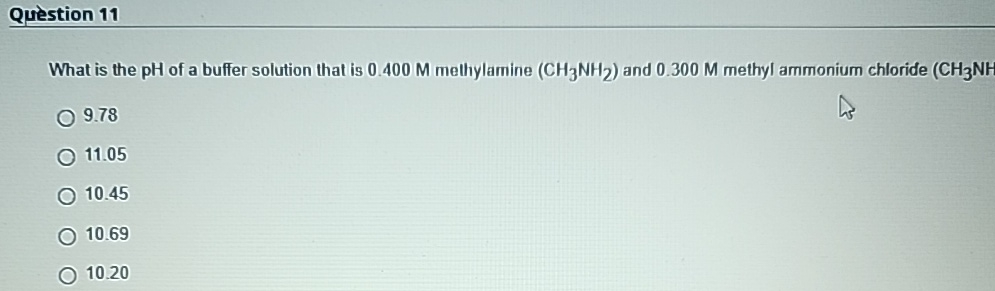 Solved What is the pH ﻿of a buffer solution that is 0.400M | Chegg.com