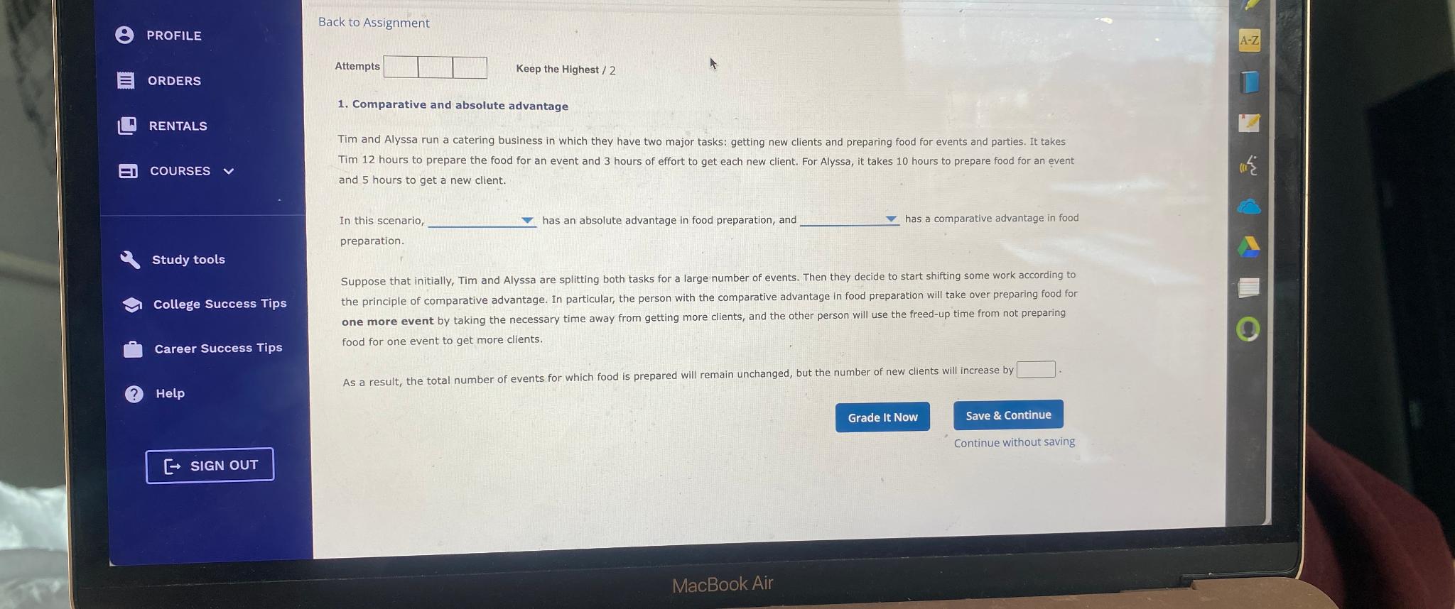 Solved Back to AssignmentPROFILEAttemptsKeep the Highest | Chegg.com