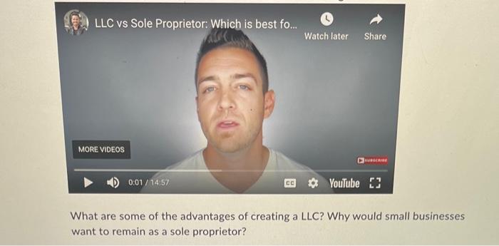 Solved What are some of the advantages of creating a LLC? | Chegg.com