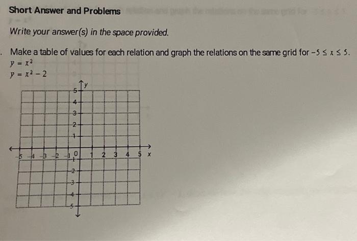 Solved Short Answer and Problems Write your answer(s) in the | Chegg.com