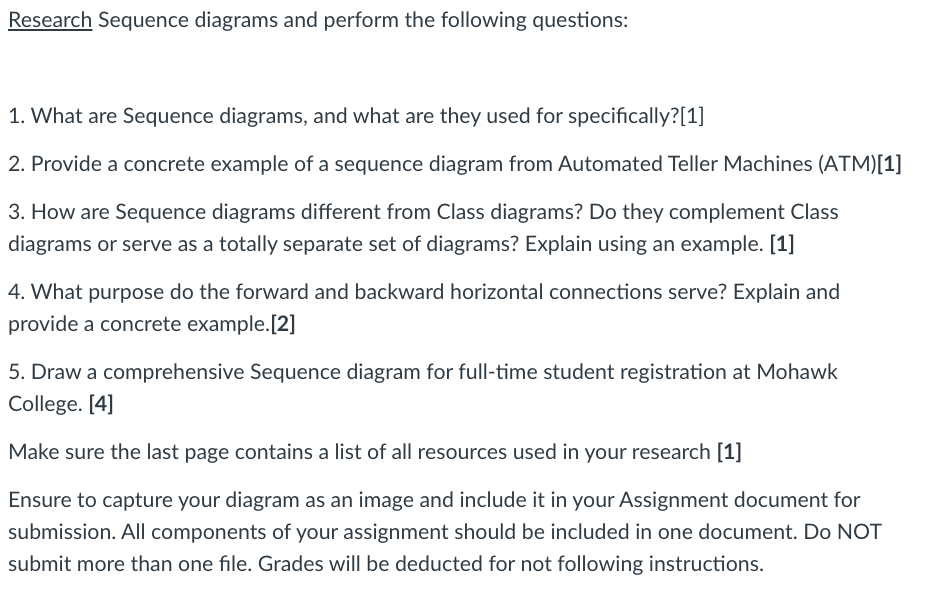Solved Research Sequence diagrams and perform the following | Chegg.com