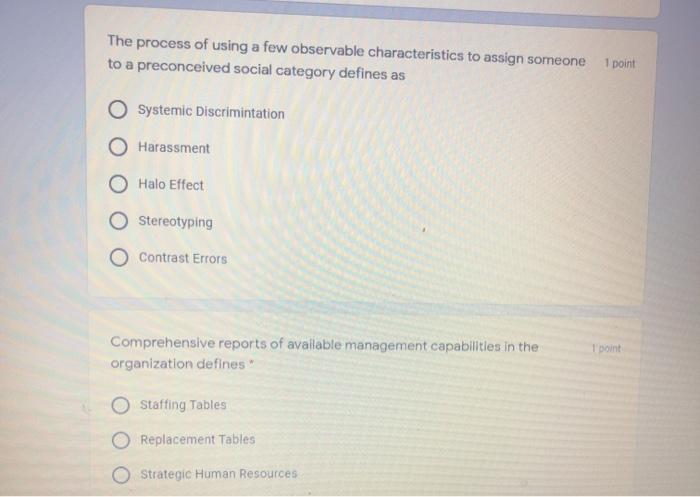 Solved The process of using a few observable characteristics | Chegg.com