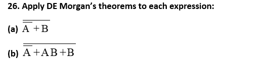 Solved Apply DE Morgan's theorems to each | Chegg.com