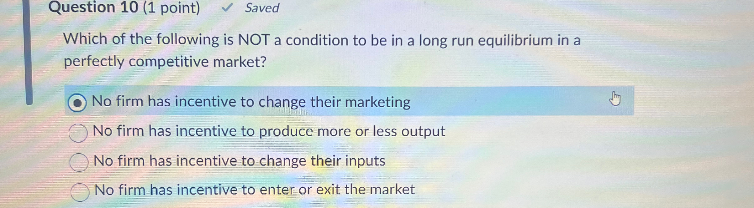 Solved Question 10 (1 ﻿point) ﻿SavedWhich of the following | Chegg.com