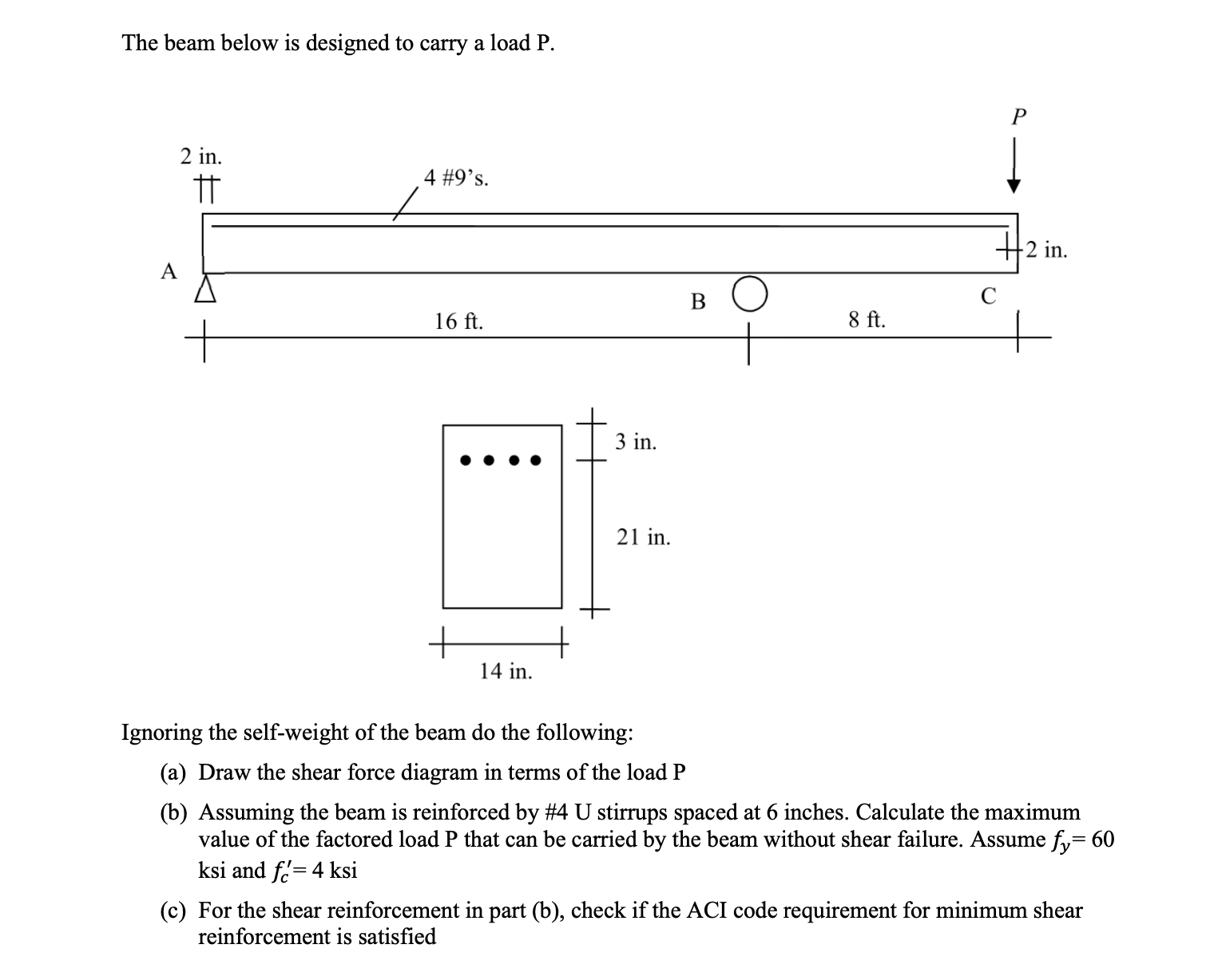 Solved Civil Engineering: Reinforced Concrete Design. The | Chegg.com