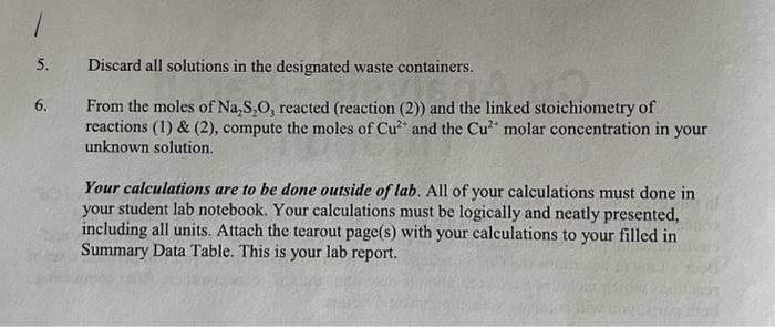Solved Cu Analysis - Part II Titration In this experiment, | Chegg.com