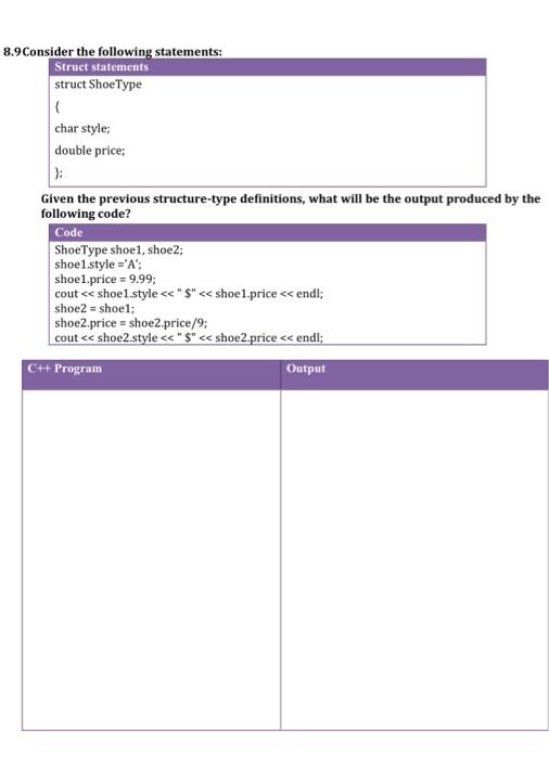 Solved LAB \#8 Data Structures 8.1 Mark the following | Chegg.com