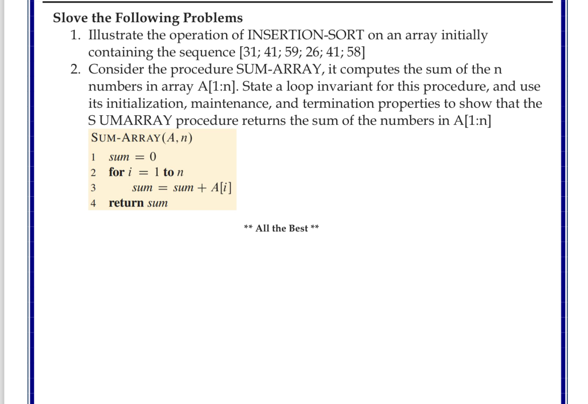 Solved Slove the Following ProblemsIllustrate the operation | Chegg.com