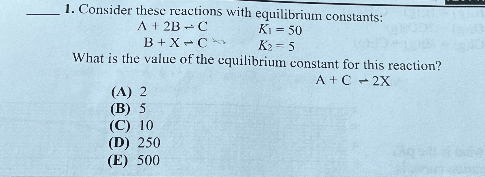 Solved Consider these reactions with equilibrium | Chegg.com