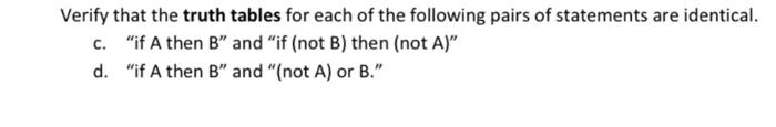 Solved Verify that the truth tables for each of the | Chegg.com