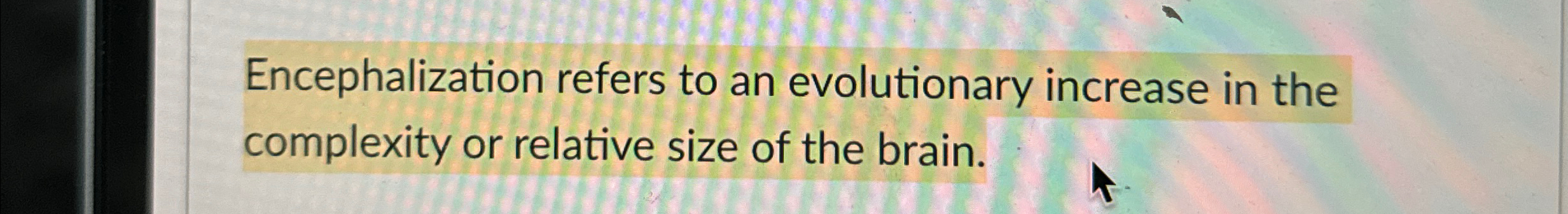 Solved Encephalization refers to an evolutionary increase in | Chegg.com