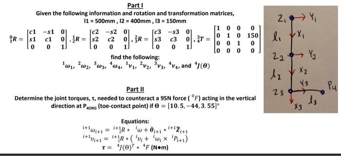 Solved Part I Given The Following Information And Rotation